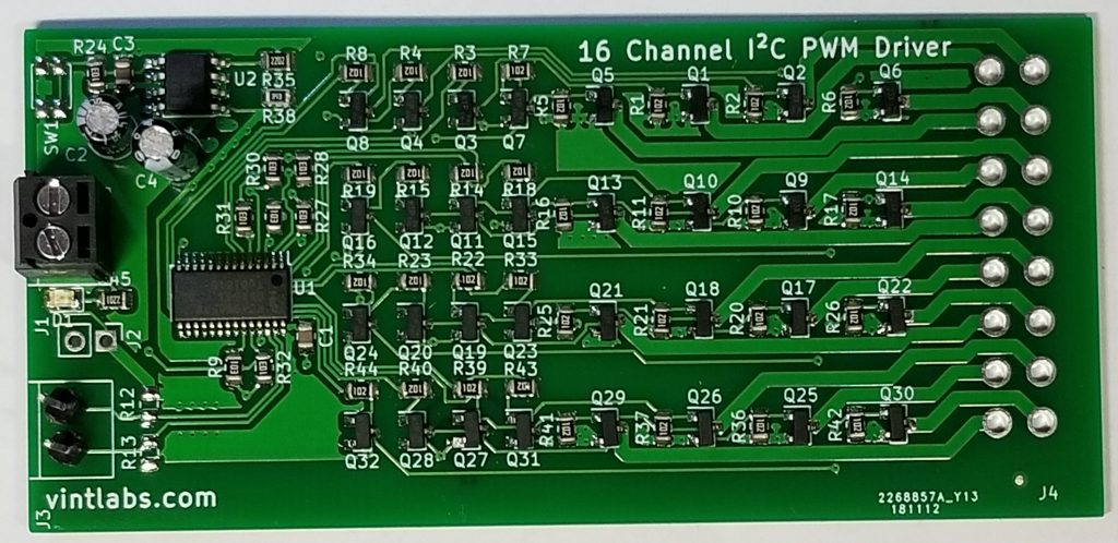 16 Channel High-Power I2C PWM LED/Servo Driver – VintLabs